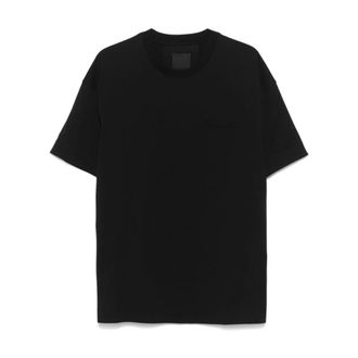 Givenchy Schwarzes T-Shirt mit gepr&auml;gtem Logo - - Tops - Herren - Schwarzk - S