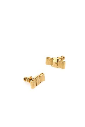 Ferragamo Womens Gold Metal Vara Earrings Brass