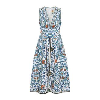 Farm Rio Flora Tile Midi Dress - - Dresses - Damen - Mehrfarbig - XS