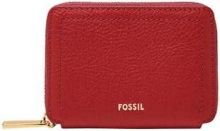 Fossil Logan - Porte-Cartes pour Femme - Accessoire de Voyage, Rouge foncé, 10.16 cm L x 1.91 cm W x 7.62 cm H
