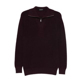 Tagliatore Homme, Pulls, Violet, Taille: M Point avec col zipp&eacute;