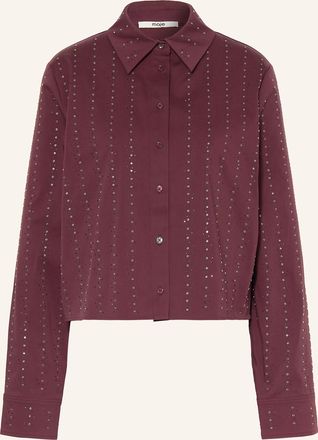 Maje Hemdbluse Mit Schmucksteinen rot