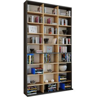 ebuy24 MegosaXL Regal 27 Ablagen anthrazit, Eiche dekor