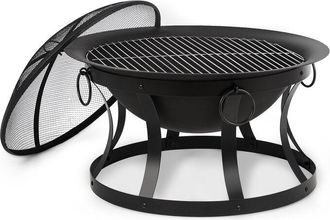 Blum Blum - feldt Pentos 2-in-1-Feuerschale Ø73cm Funkenschutz Ø60cm Grill Gusseisen schwarz