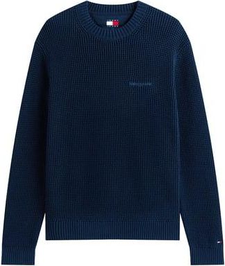 Tommy Hilfiger dicker Strickpullover mit bestickten Logo - Blau