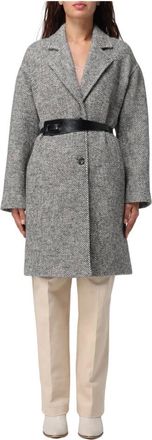 Liu Jo Femme, Manteaux, Gris, Taille: 36 FR Manteau ceinturé
