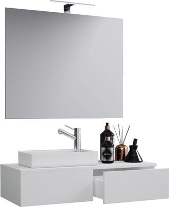 ebuy24 Ebuy24 - 3tlg Waschplatz Waschtisch Gudas Spiegel