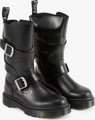 Dr. Martens Bottes biker Anistone en cuir &agrave; brides