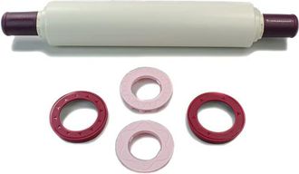 Tupperware Backen Profi-Teigrolle Bordeauxrot D06 Nudelholz Back n Roll + Ringe