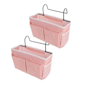 NUOBESTY 2 St&uuml;ck Multifunktionaler Stoff Bett Organizer mit Taschen H&auml;ngende Aufbewahrungstasche f&uuml;r B&uuml;cher Magazine Nachttisch f&uuml;r Hochbett Studentenwohnheim 