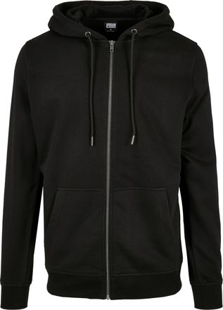 Urban Classics Herren Basic Terry Zip Hoody Strickjacke, Black, XL