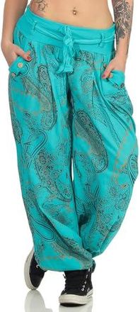Malito more than fashion Malito Femme Pantalon Motifs Harems Bloomers Baggy 3485 (Turquoise fonc&eacute;)