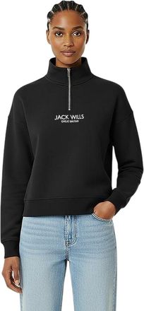Jack Wills Honeylane Sweatshirt f&uuml;r Damen, mit halbem Rei&szlig;verschluss (Schwarz)