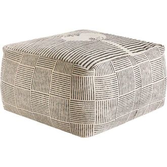 Beliani Pouf Carr&eacute; Moderne en Tissu R&eacute;tro Boh&egrave;me Salon Chambre &agrave; Coucher Gris Lutz