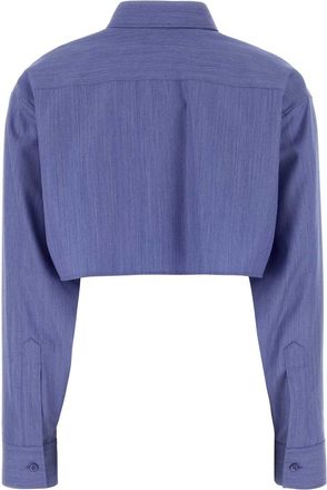 Balenciaga Shirt Cropped Shirt - Blue