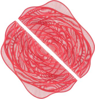 OSALADI 2 St&uuml;ck Rosen Tischsets aus Hitzebest&auml;ndigem Kunststoff Isolierte Platzsets mit Hohldesign Rot f&uuml;r Esstisch und Festdeko