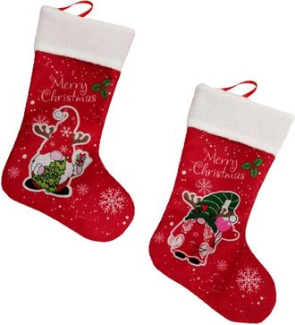 Valiclud 2st&uuml;cke Weihnachtssocke Anh&auml;nger Geschenkt&uuml;ten f&uuml;r Weihnachtsbaumdekoration Rot Weihnachtsgeschenktasche mit Aufbewahrungsbeutel