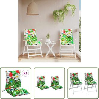vidaXL vidaXL Coussin de jardin - Coussins de chaise &agrave; dossier bas lot de 2 multicolore