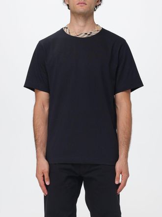 Burberry Baumwoll-T-Shirt mit Rundhalsausschnitt und Kontrastbes&auml;tzen