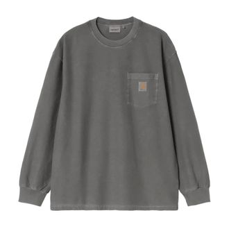 Carhartt Work in Progress Homme, Tops, Noir, Taille: L L/S Loose Pocket T-Shirt
