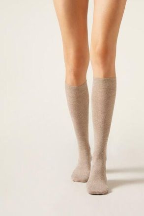 Calzedonia Lange Socken Mit Kaschmir Und Glitzer Hautfarben