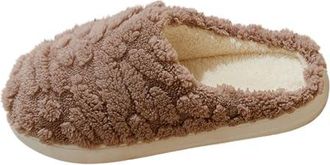 Generic Pantoufles moelleuses confortables pour femme - Bout rond - Classique - Antid&eacute;rapantes - Doublure en fausse fourrure - Pantoufles dhiver chaudes et pe