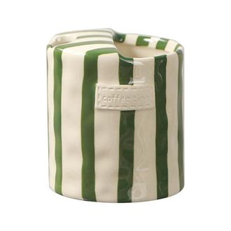 Generic Tasse &agrave; caf&eacute; r&eacute;tro en c&eacute;ramique &agrave; rayures peintes &agrave; la main, tasse &agrave; caf&eacute; en c&eacute;ramique r&eacute;sistante &agrave; la chaleur antid&eacute;rapante pour la maison, la cuisin