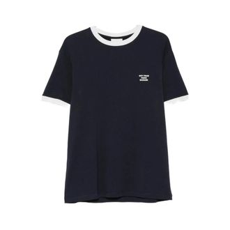 Dr&ocirc;le de Monsieur Kontrast T-Shirt mit Slogan - - Tops - Herren - Blau - S
