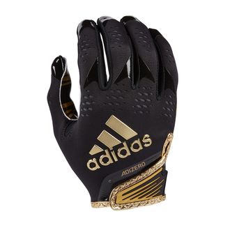 adidas Adizero 12 Football Receiver Gloves, Black/Metallic Gold, Medium