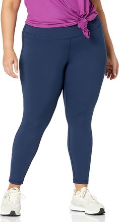 Amazon Essentials Damen Active Sculpt Workout Athleisure Mid Rise Leggings in voller Länge - Auslauffarben, Marineblau, 6XL Große Größen