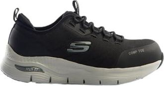 Skechers Femme Arch Fit SR Ebinal Botte de Protection Incendie et de sécurité, Black/Gray Textile/Synthetic, 37.5 EU