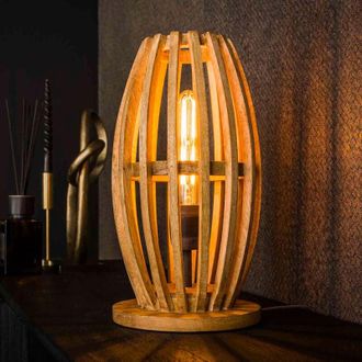 M&S Collection M&s - Lampe de table 20x20x38 cm en manguier massif naturel - amp