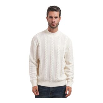 A|X Armani Exchange Pullover mit Zopfmuster und Rundhalsausschnitt - - Knitwear - Herren - Wei&szlig; - M