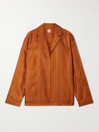 Toteme Chemise En Serge De Soie À Broderies - Orange