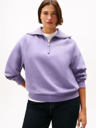 Tommy Hilfiger Sweatshirt CRV CLASSIC SCRIPT FLEECE 1/2ZIP in gro&szlig;en Gr&ouml;&szlig;en