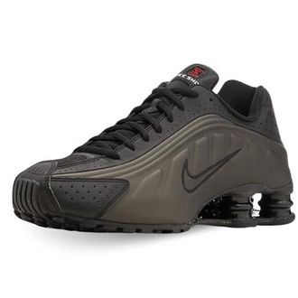 Nike Femme Shox R4 Sneaker, Black/Black/Black/Bright Crims, 40.5 EU