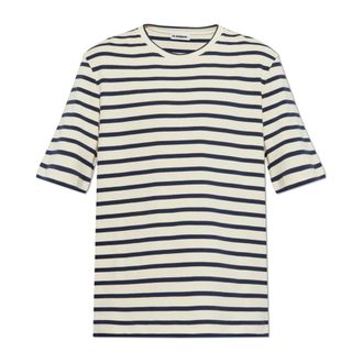 Jil Sander Homme, Tops, Beige, Taille: M T-shirt &agrave; Rayures