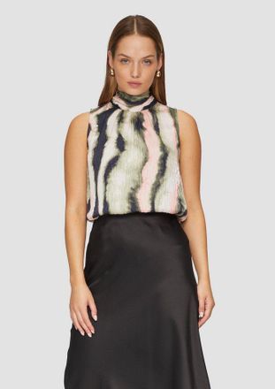 s.Oliver Blusentop Bluse Blusentop aus Jacquard mit Schluppe