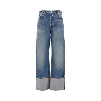 A Gold E Jean Big Cuff - Femme - Jeans - Bleu - Taille: W27