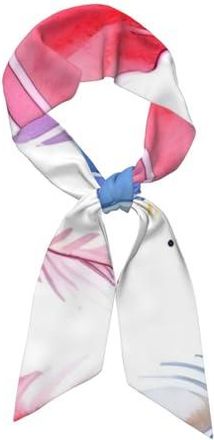 Generic &Eacute;charpe &agrave; plumes color&eacute;es pour femme - &Eacute;charpe tour de cou pour sac &agrave; main boh&egrave;me en satin de soie - Pour le sport, le yoga, le visage