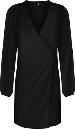Only Damen Onlalma Life Poly L/S Gina Dress Solid Kleid, Black, X-Large