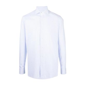 Borrelli Napoli Borrelli, Homme, Chemises, Bleu, Taille: 2XL Striped Cotton Shirt