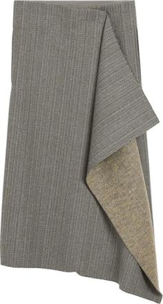 Ami Femme, Vestes, Multicolore, Taille: 34 FR Wool Midi Herringbone Wrapped Skirt