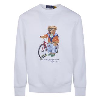 Polo Ralph Lauren Homme, Sweatshirts et sweats &agrave; capuche, Blanc, Taille: M SweaT-shirt Classique Col Rond Summer Bear