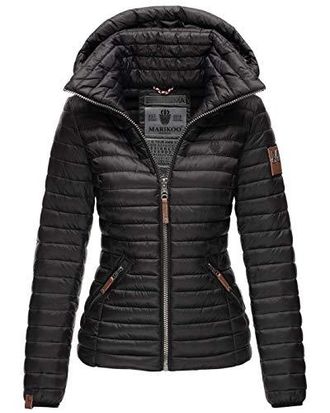 Marikoo B839 Veste matelassée mi-saison pour femme - Noir - S