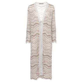 D.exterior Femme, Pulls, Beige, Taille: 36 FR Cardigan Avec Motif G&eacute;om&eacute;trique