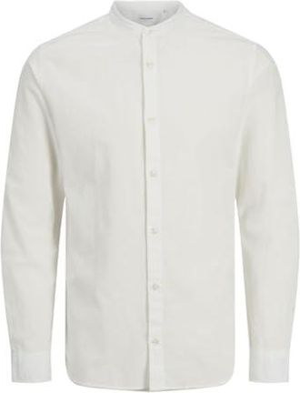 Jack & Jones Jjebreeze Band Ls Sn T-Shirt Chemise à Manches Longues, Blanc, XXL Hommes
