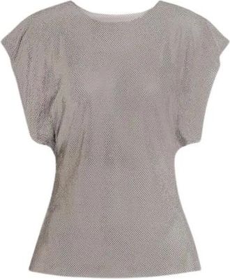Alberta Ferretti Femme, Blouses et Chemises, Gris, Taille: 40 FR Micro-rhinestone Midi Dress