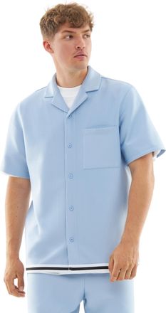 Johnny Urban Hemd Herren Kurzarm Blau - Parker - Oversize Kurzarmhemd mit Brusttasche - Casual Shirt f&uuml;r Sommer, Urlaub, Festival - Freizeithemd mit 260 GSM - Einf