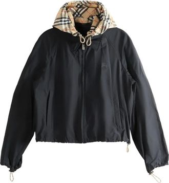 Burberry veste crop &agrave; carreaux - Noir